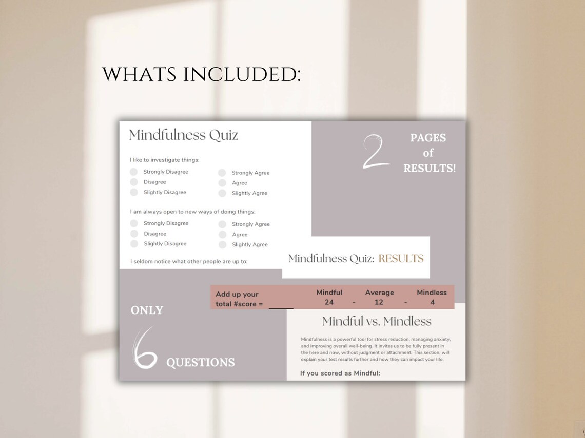 Mindfulness Quiz, Quiz Template | Personality Quiz, Self Care, Self ...