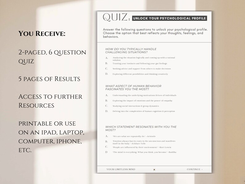 Quiz Questions, Quiz Template, Psychology Quiz, Mindfulness, Self Care ...