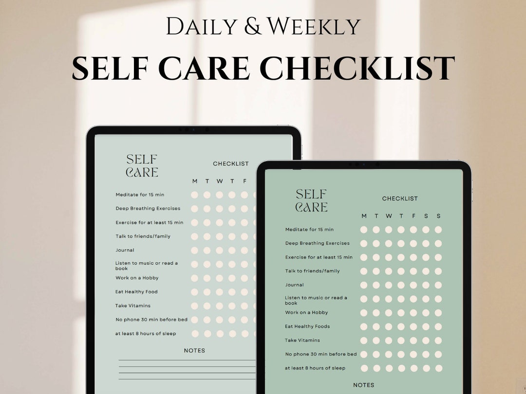Weekly Self Care Checklist, Daily To-do List Planner, iPad Planner ...