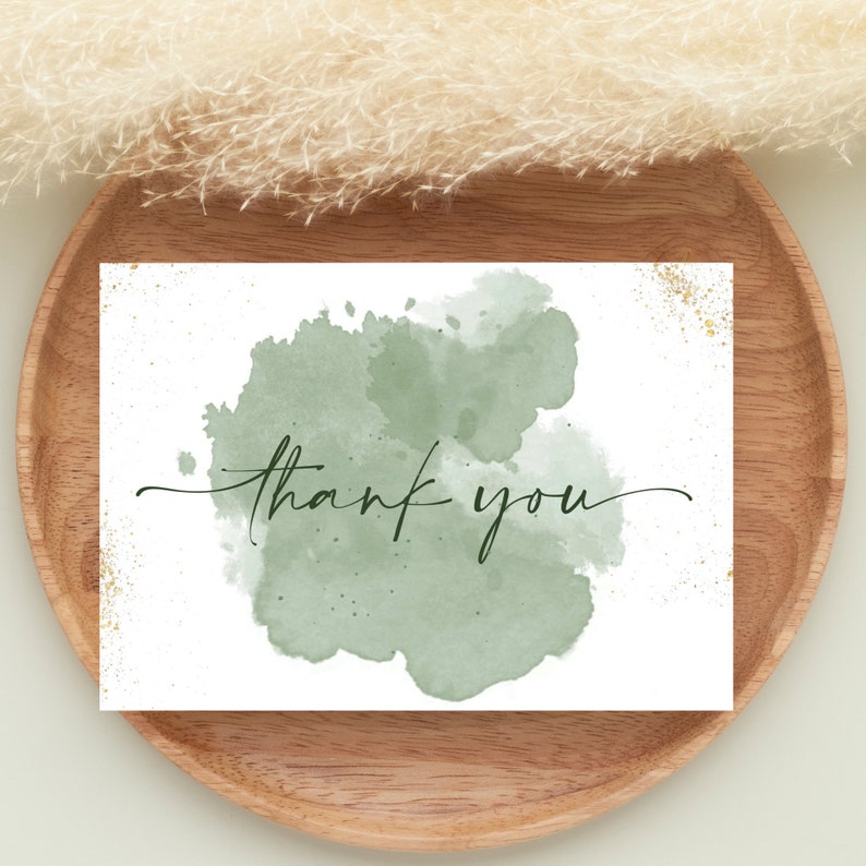 Modern Thank You Card | Thank You Card Printable | Calligraphy Thank ...
