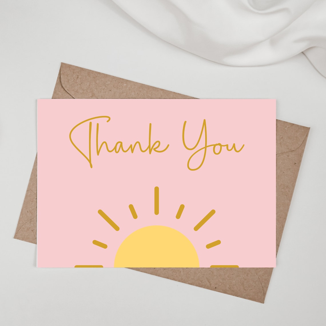 Sunshine Thank You Card | Thank You Card Printable | Calligraphy Thank ...