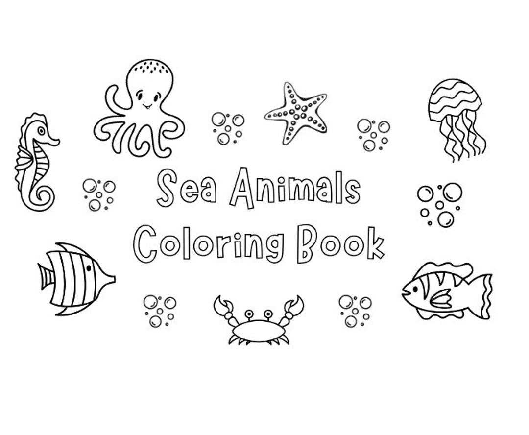 Sea Animals Colors Book | Coloring Pages | Marine Coloring Book ...