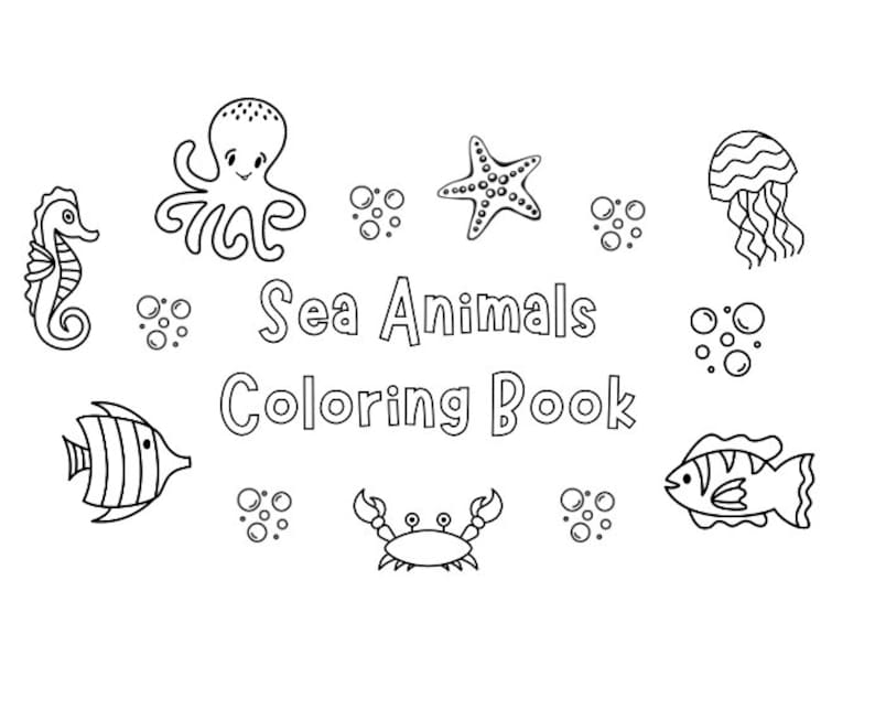 Sea Animals Colors Book | Coloring Pages | Marine Coloring Book ...