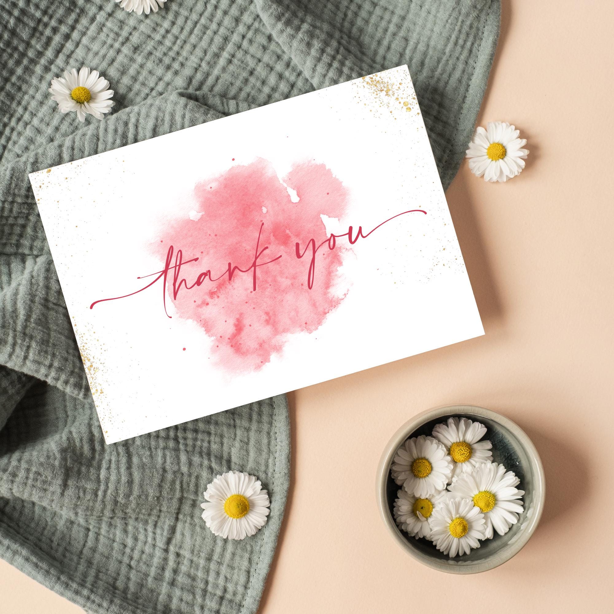 Modern Thank You Card | Thank You Card Printable | Calligraphy Thank ...