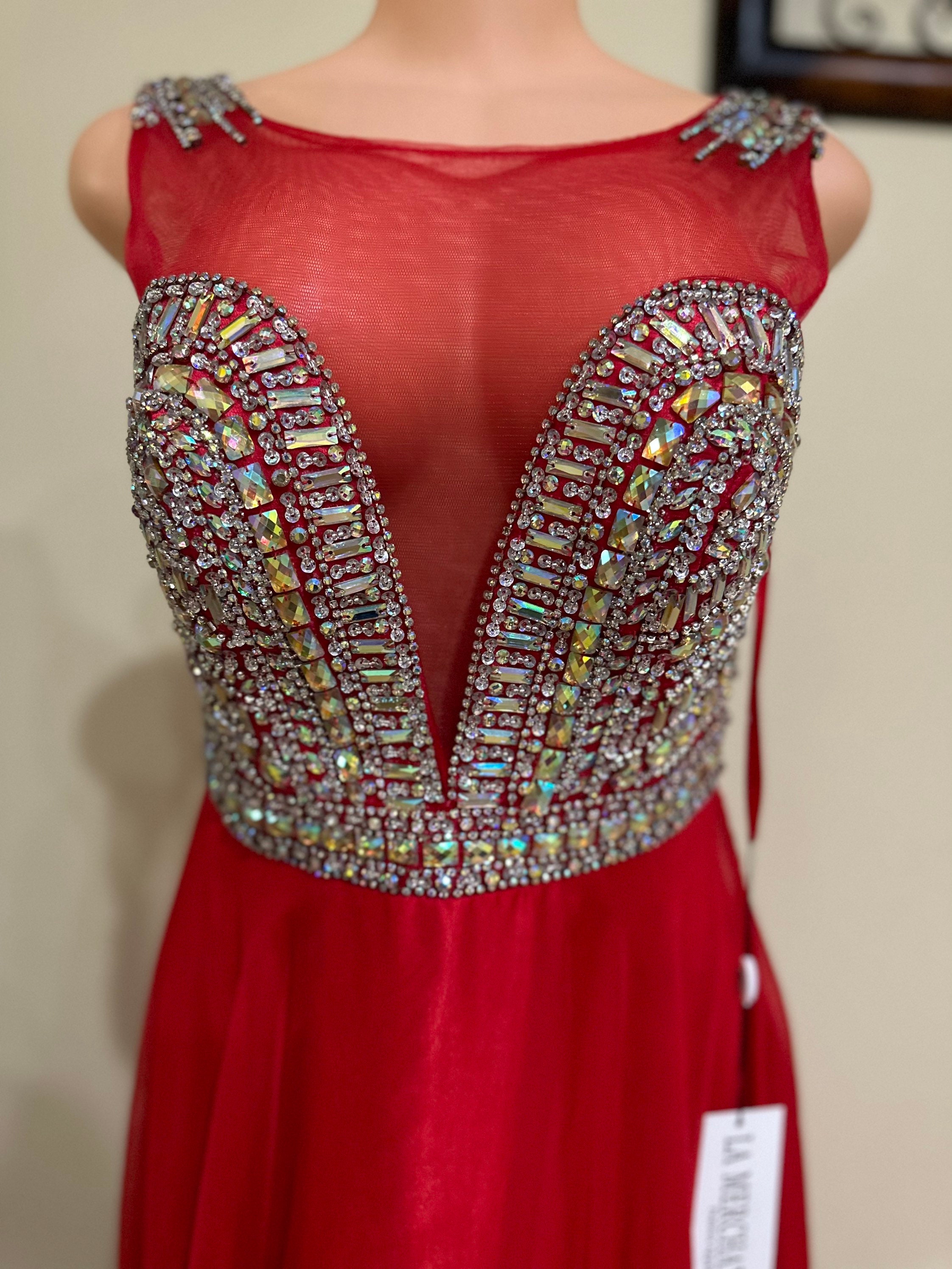 Red Beaded Gown - Etsy