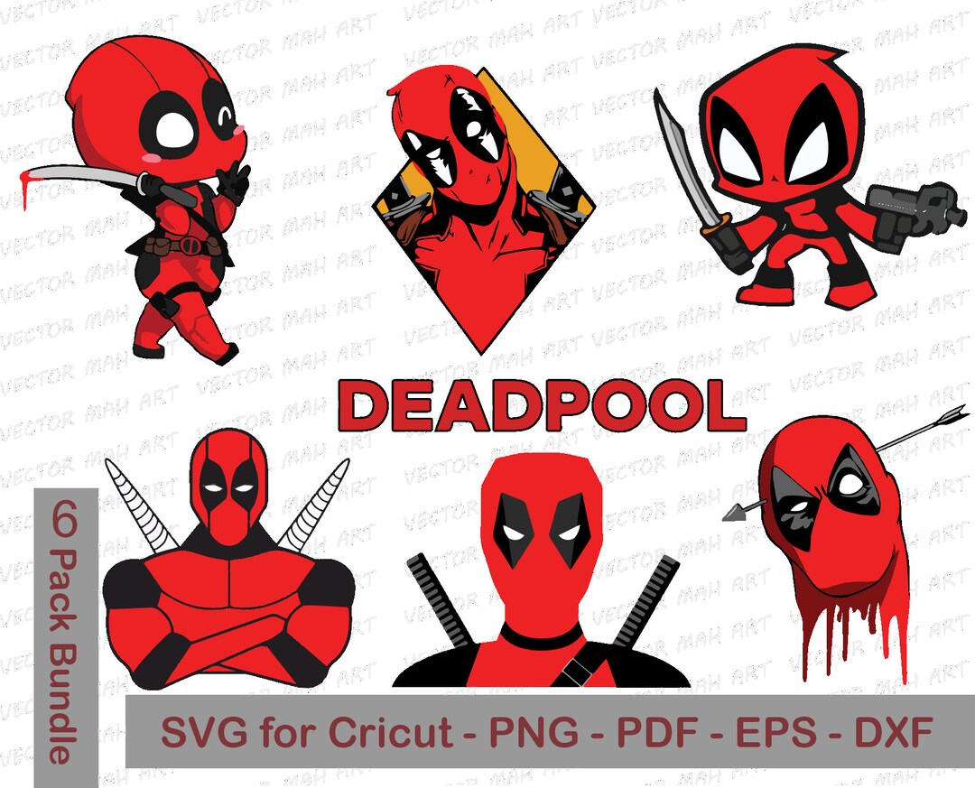 Deadpool Svg Bundle, Deadpool Png, Deadpool Cricut,silhouette Clipart ...