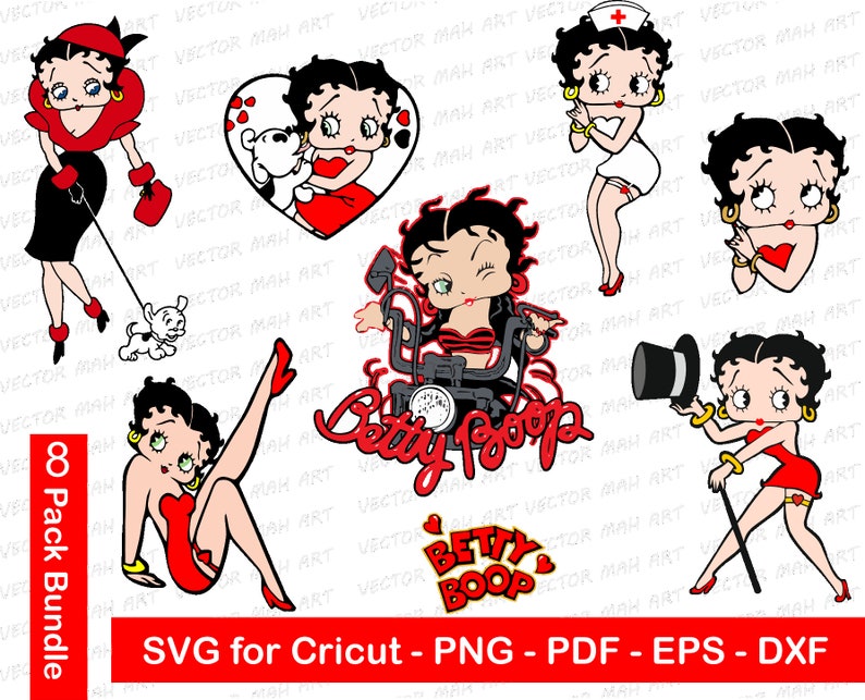 Betty Boopl Svg Bundle, Betty Boop Png, Betty Boop Cricut, Silhouette ...