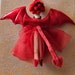 Red Demon Girl Clothespin Doll, a Hanging Ornament for Halloween ...