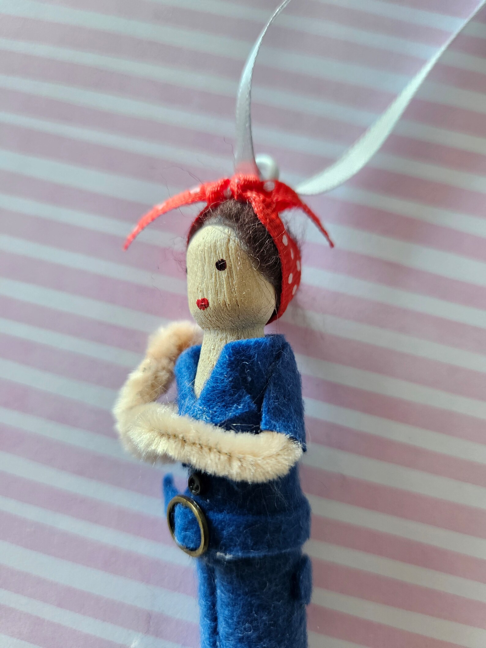 Clothespin Doll of Rosie the Riveter and Women's Power at the Work Day ...