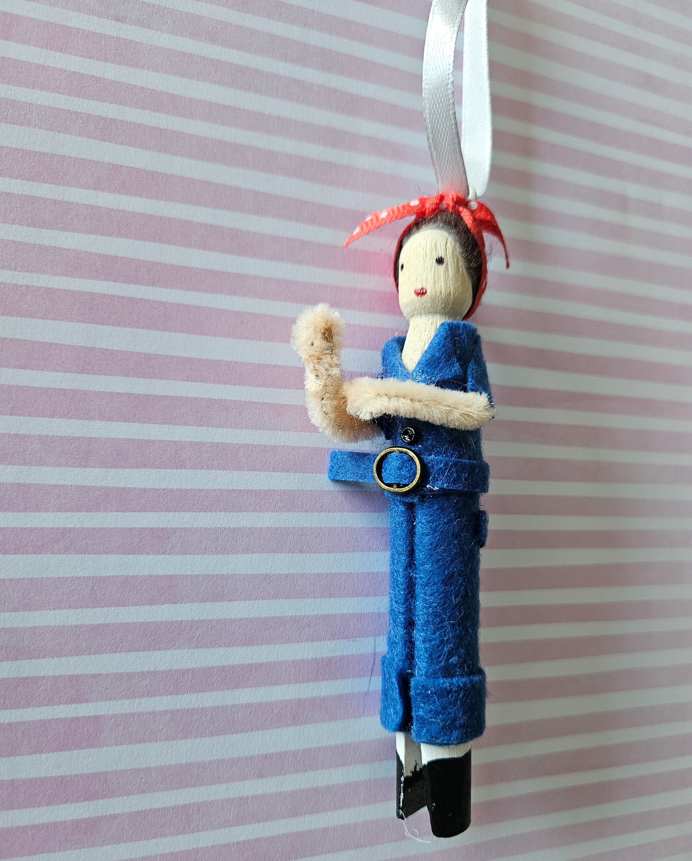 Clothespin Doll of Rosie the Riveter and Women's Power at the Work Day ...