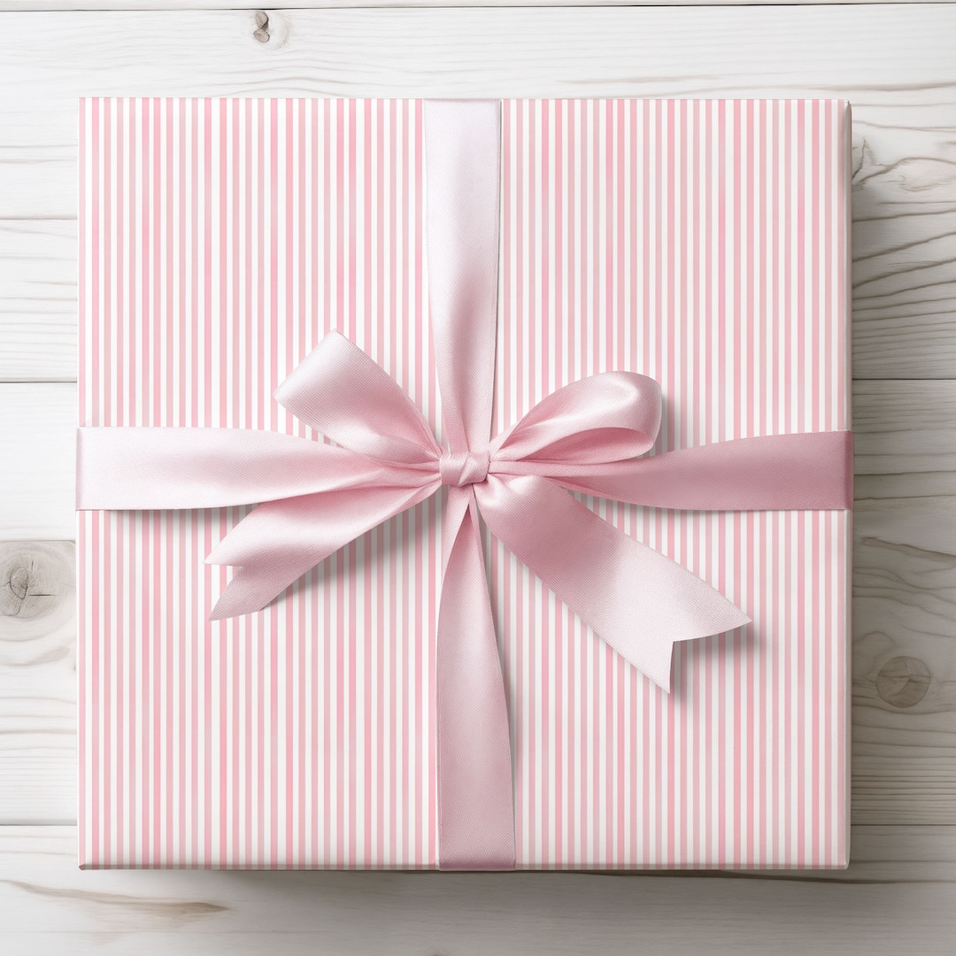 Wrapping Papers, Pink Pinstripes, Shades of Pink Stripe Wrapping Paper ...