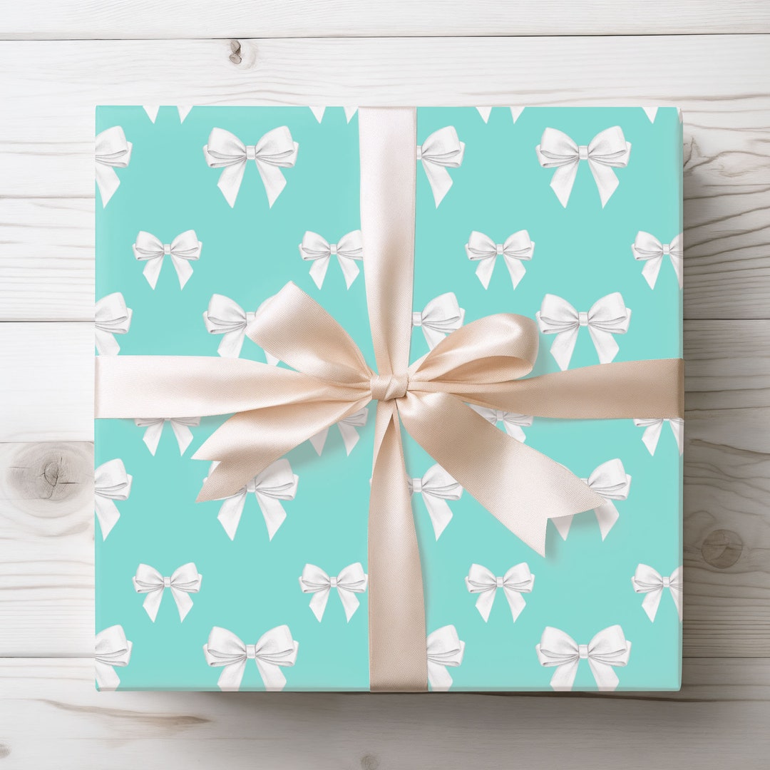 Wrapping Paper, Gift Wrap for Wedding, Bridal Shower Wrap, Tiffany Blue ...