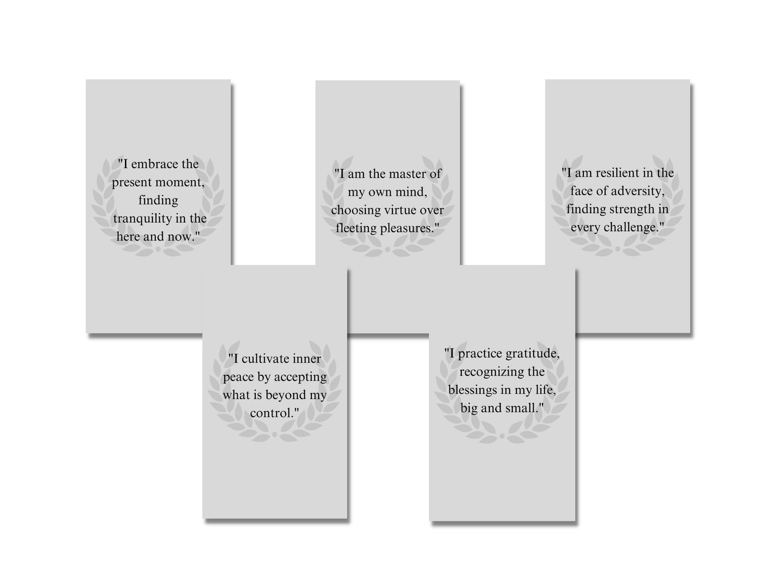 30 Printable Affirmation Cards Inspired by Stoicism, Mindfulness ...