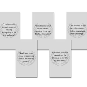 30 Printable Affirmation Cards Inspired by Stoicism, Mindfulness ...