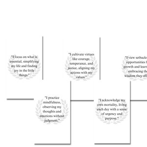 30 Printable Affirmation Cards Inspired by Stoicism, Mindfulness ...