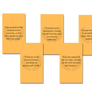 30 Printable Affirmation Cards Inspired by Stoicism, Mindfulness ...
