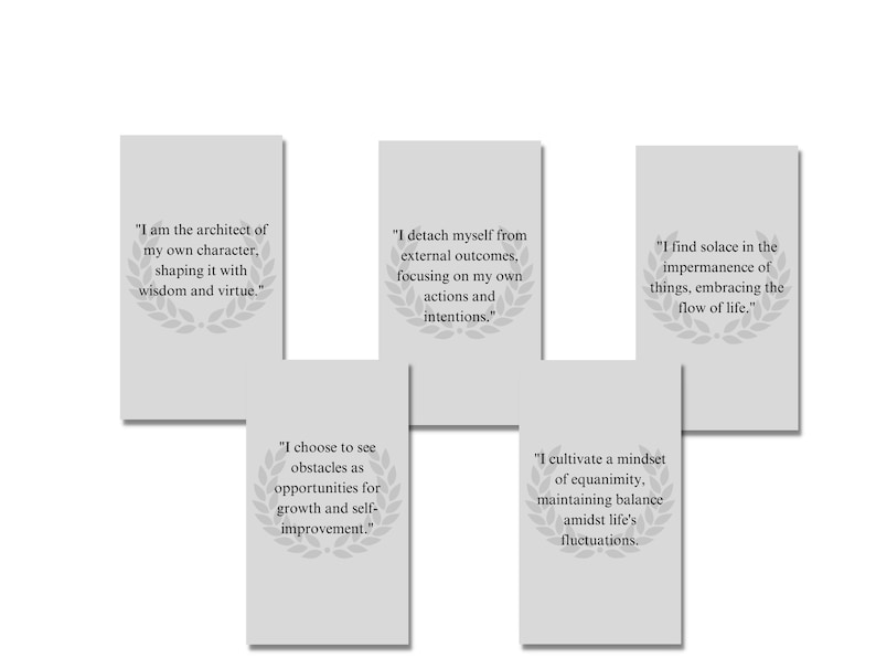 30 Printable Affirmation Cards Inspired by Stoicism, Mindfulness ...