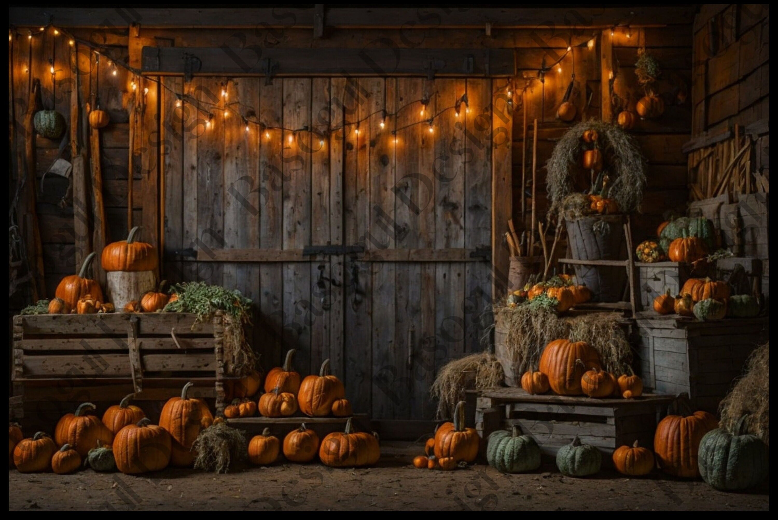 Rustic Barn Autumn Digital Backdrop Photography Background Door Hay ...