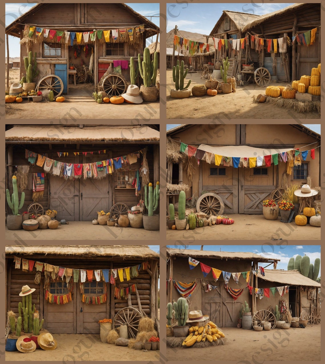Western Village Digital Backdrop Farm Background Photography Rustic ...