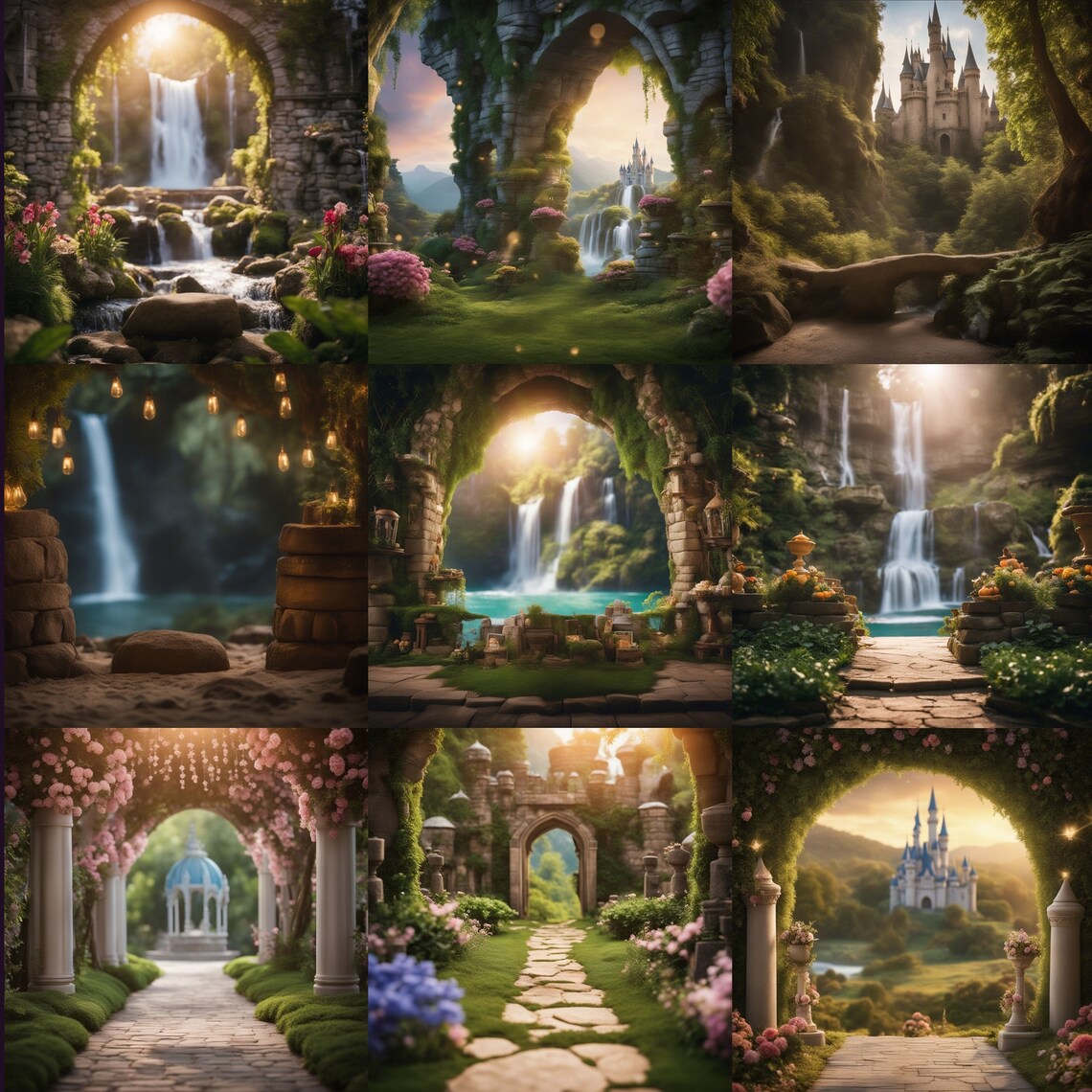 Princess Castle Backdrop Cinderella Palace Digital Background Portrait ...