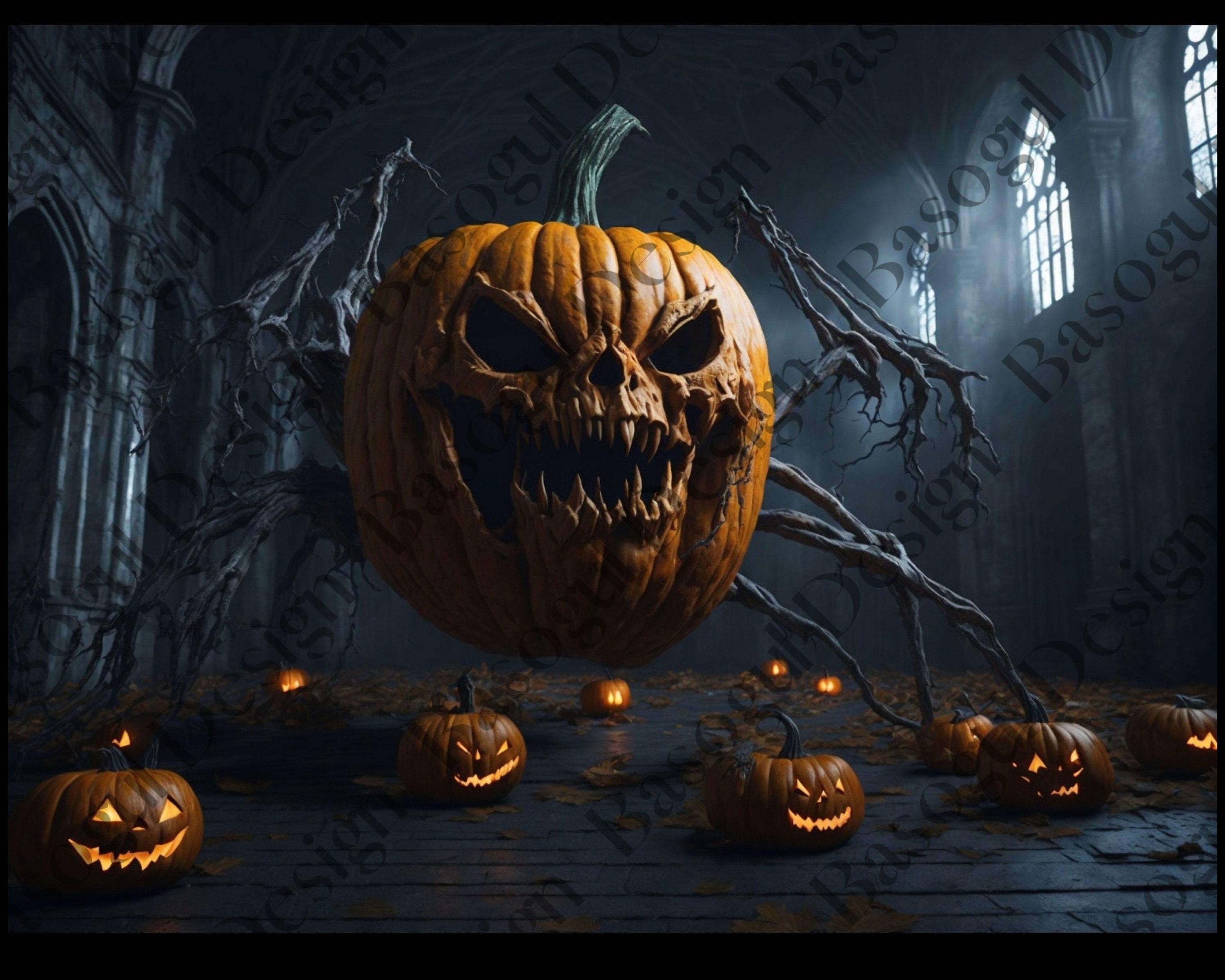 Halloween Backdrop Pumpkin Monster: "halloween DIGITAL Backdrop ...