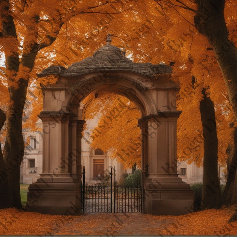 Arch Autumn Backdrop: autumn DIGITAL Backdrop Autumn Background Wedding ...