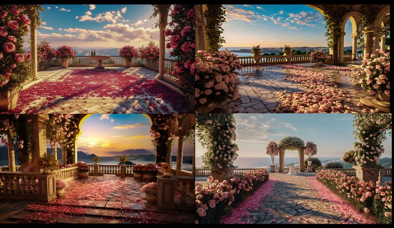 Terrace Wedding Maternity Backdrop, Floral Terrace, Portrait, Ceremony ...