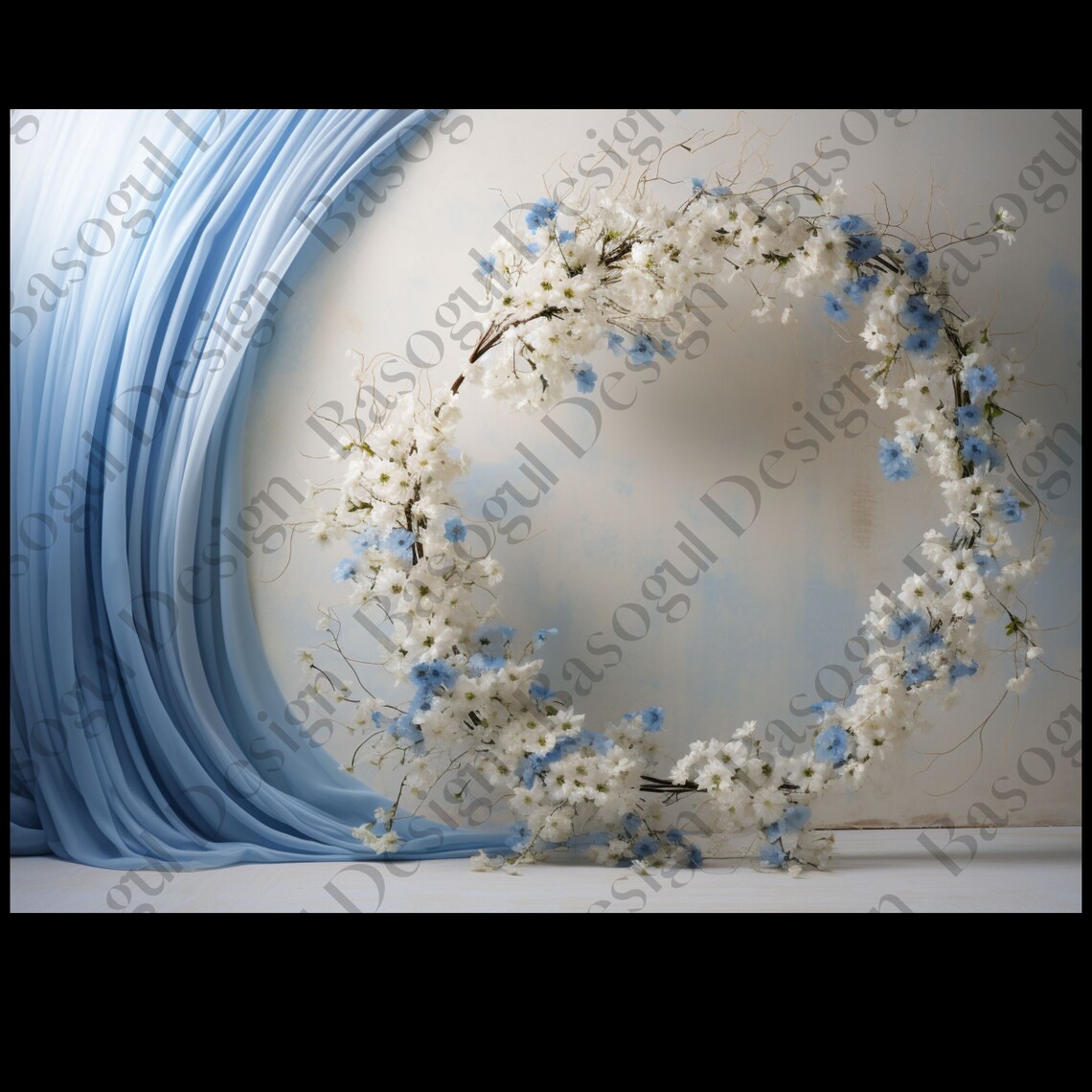Blue White Maternity Digital Backdrop Photography Background Wedding ...