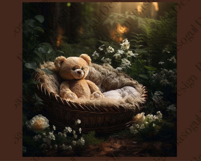 Teddy Bear Newborn Digital Backdrop: teddy BEAR Backdrop Photo Shoot ...