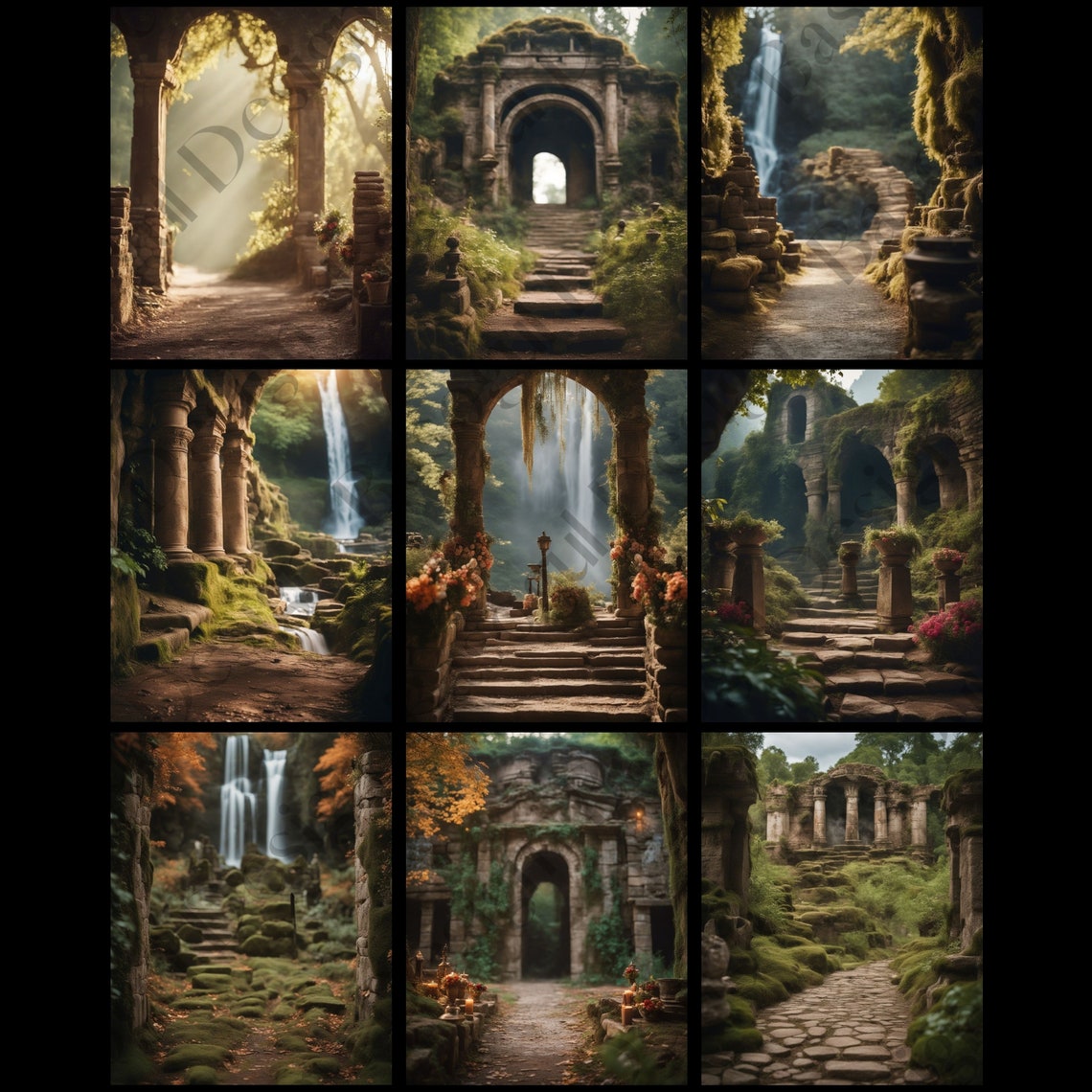 Antique Ruin Wedding Backdrop Photography Background Ancient Temple ...