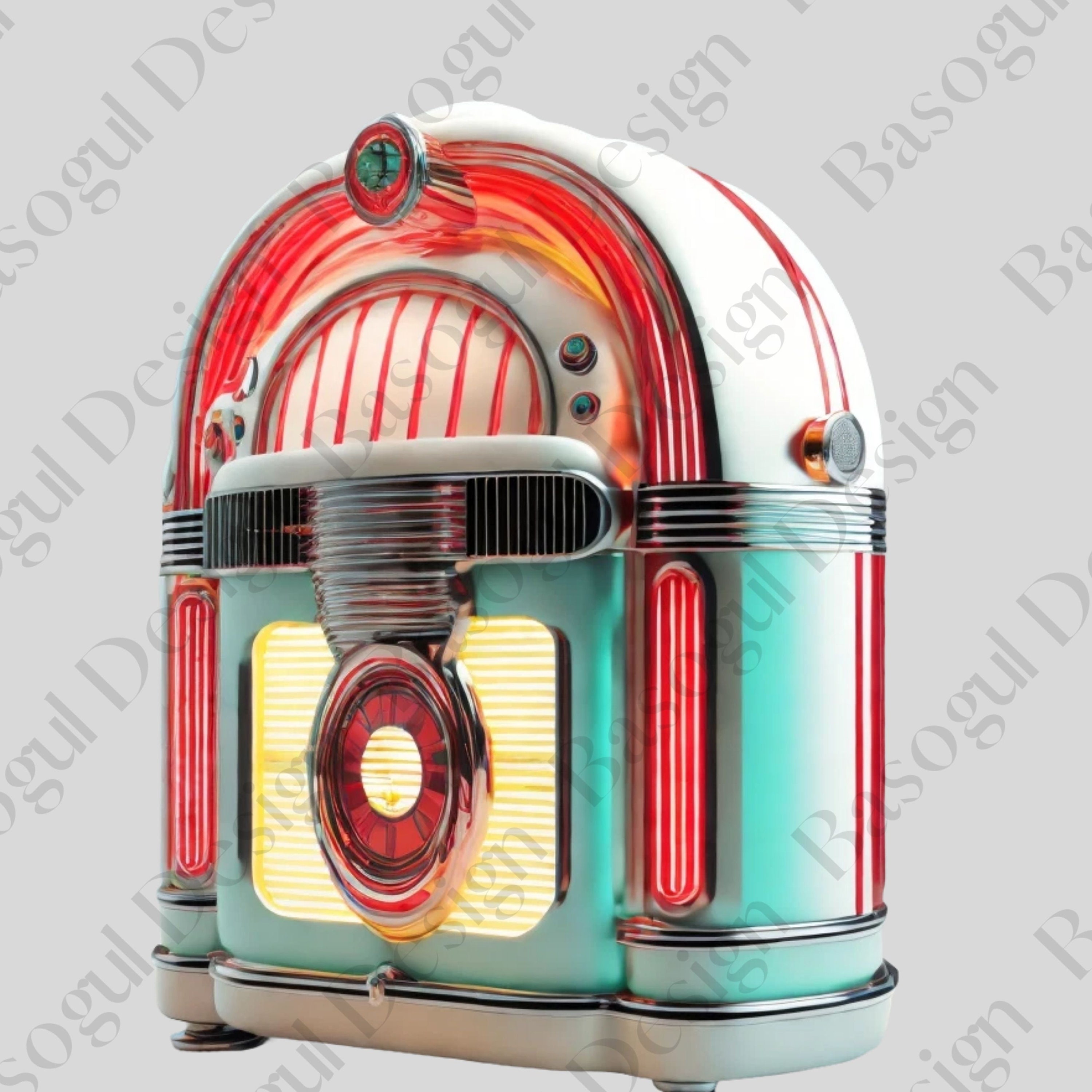 Retro Jukebox Clipart Png 3d Vintage Music Box Clipart Bundle ...