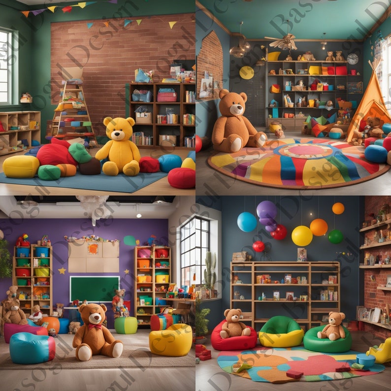 Back to School Digital Backdrop Teddy Bear, Composite Photography for ...