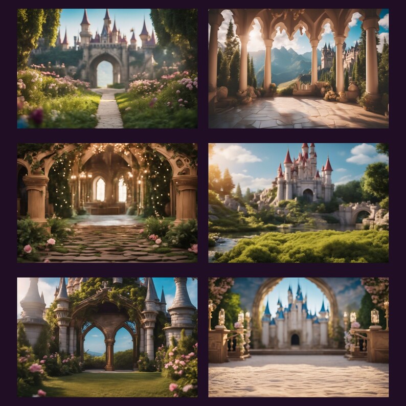 Princess Castle Backdrop Cinderella Palace Digital Background Portrait ...