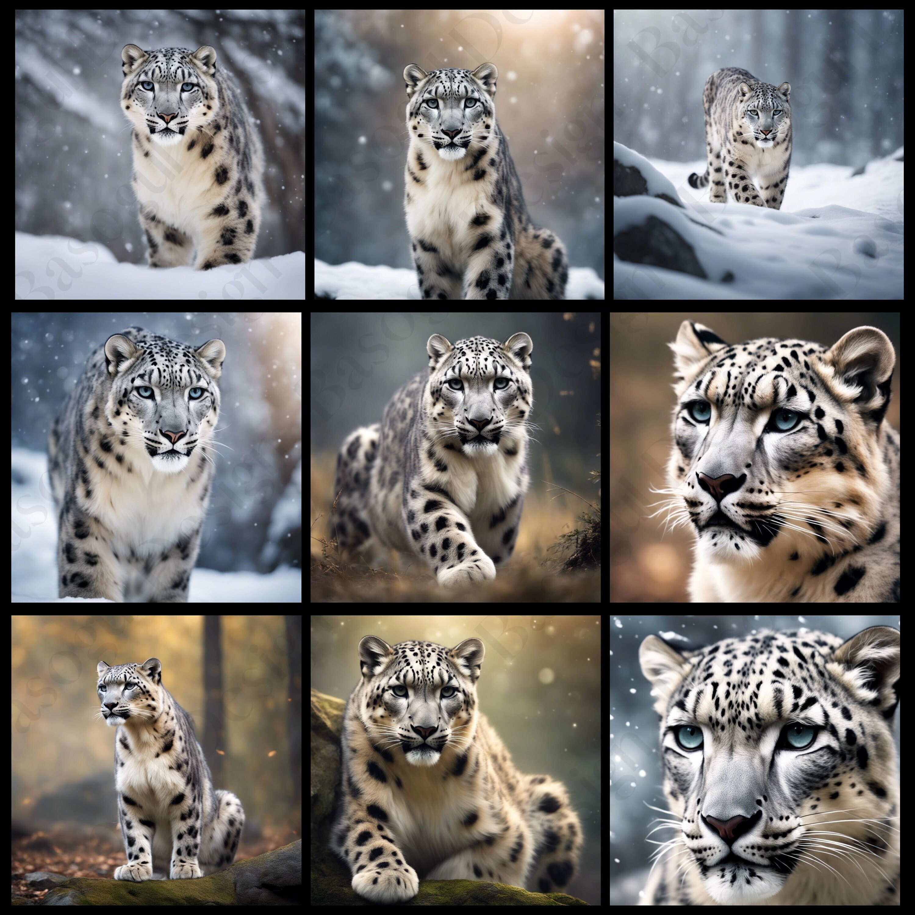 Snow Leopard Photography Stock Photos Cinematic Wildlife - Etsy
