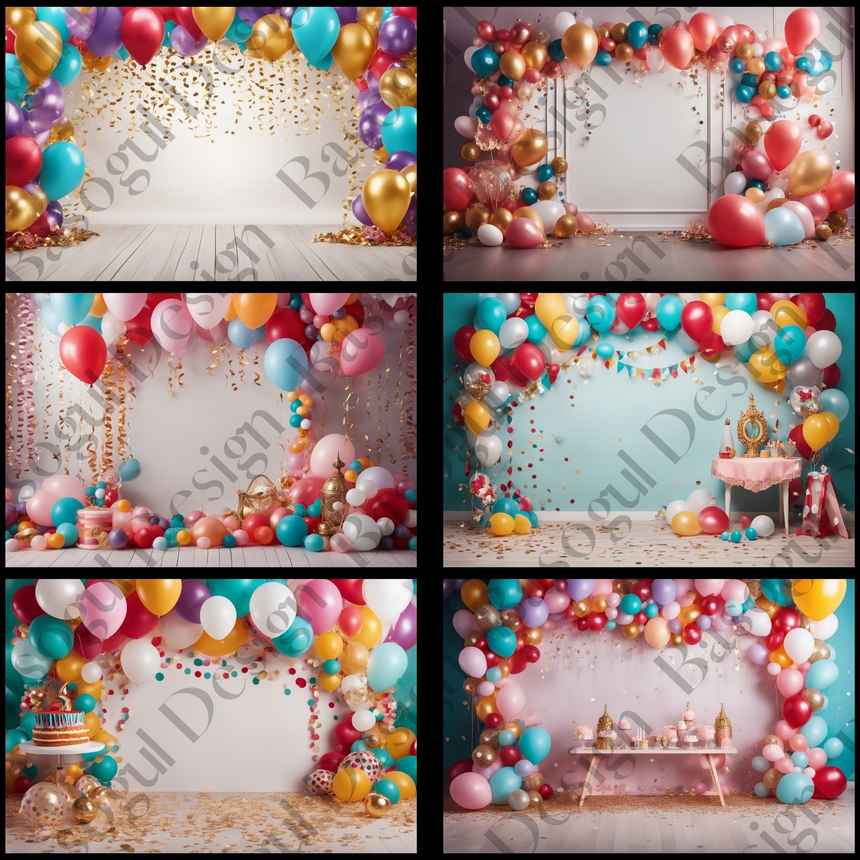 Birthday Party Digital Backdrop Photography Background Baby Kids ...