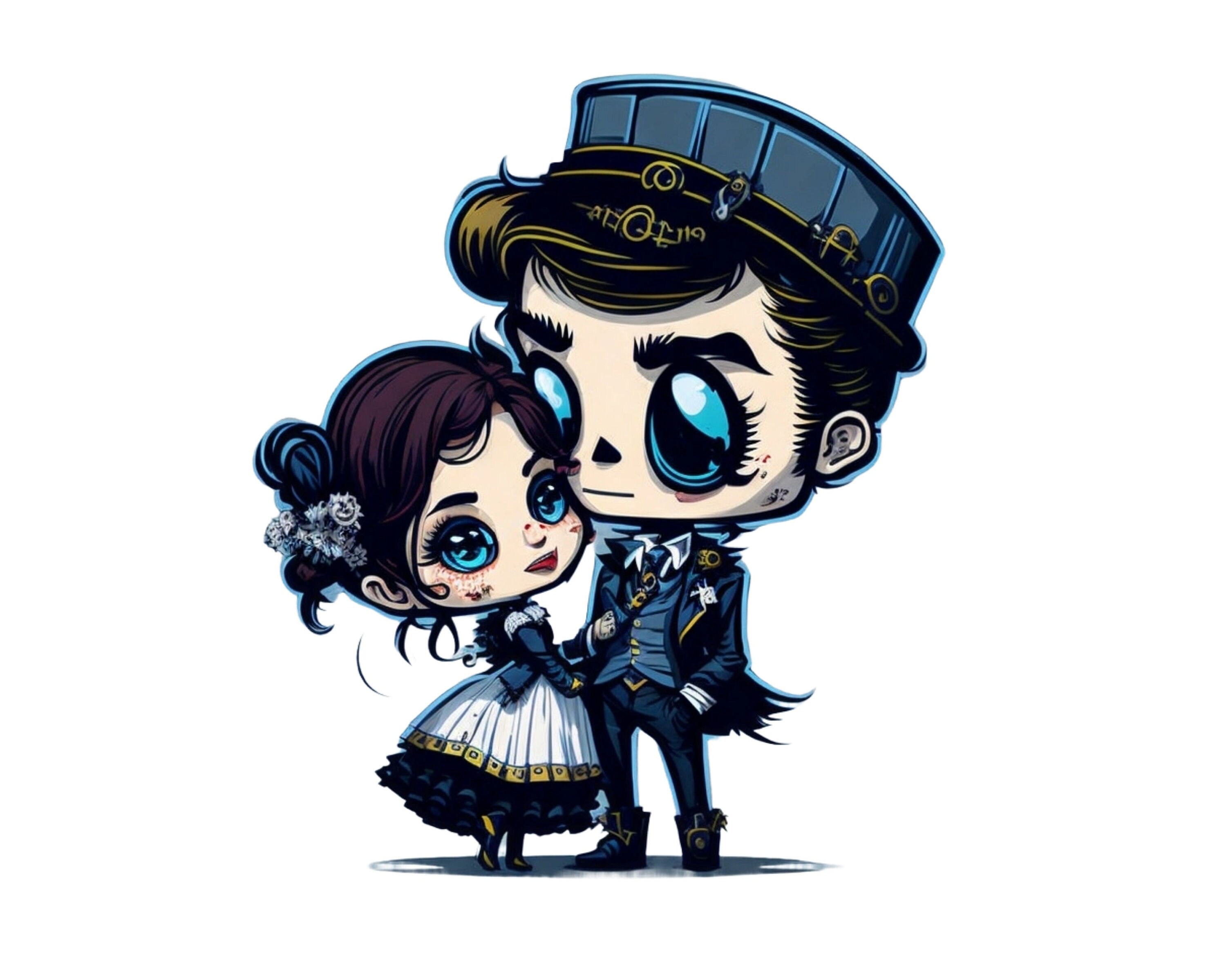 Chibi Wedding Steampunk Clipart Chibi Bride Groom Clipart - Etsy