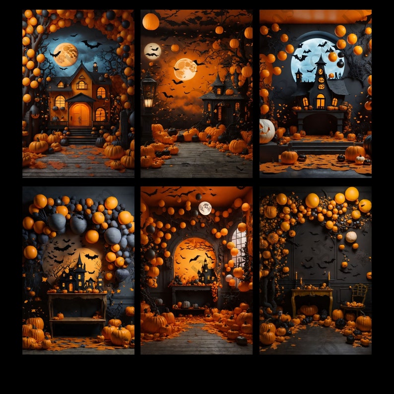 Halloween Party Backdrop: halloween DIGITAL Backdrop Halloween Party ...