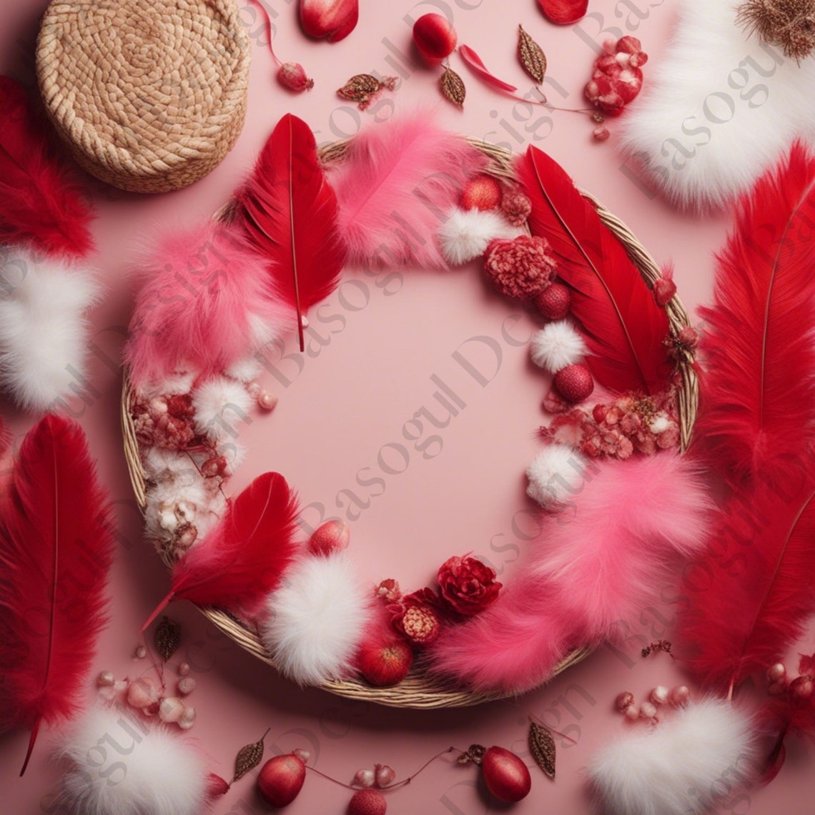 Red Feathers Newborn Digital Backdrop: "newborn DIGITAL Backdrop" Boy ...