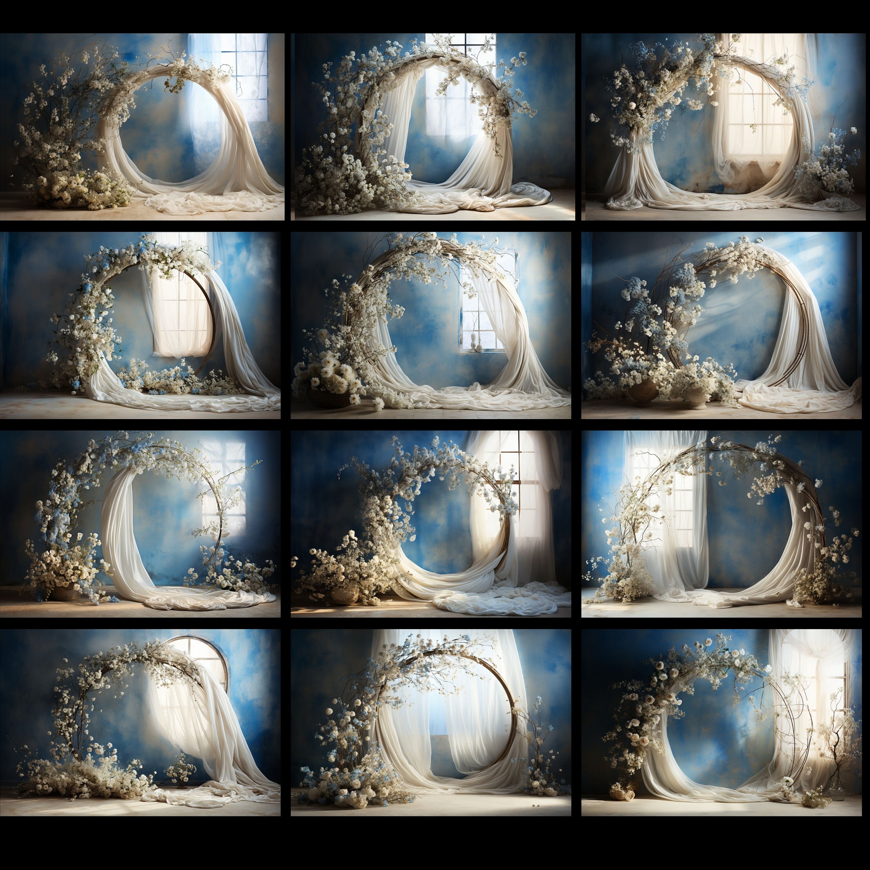 Blue White Maternity Digital Backdrop Photography Background Wedding ...