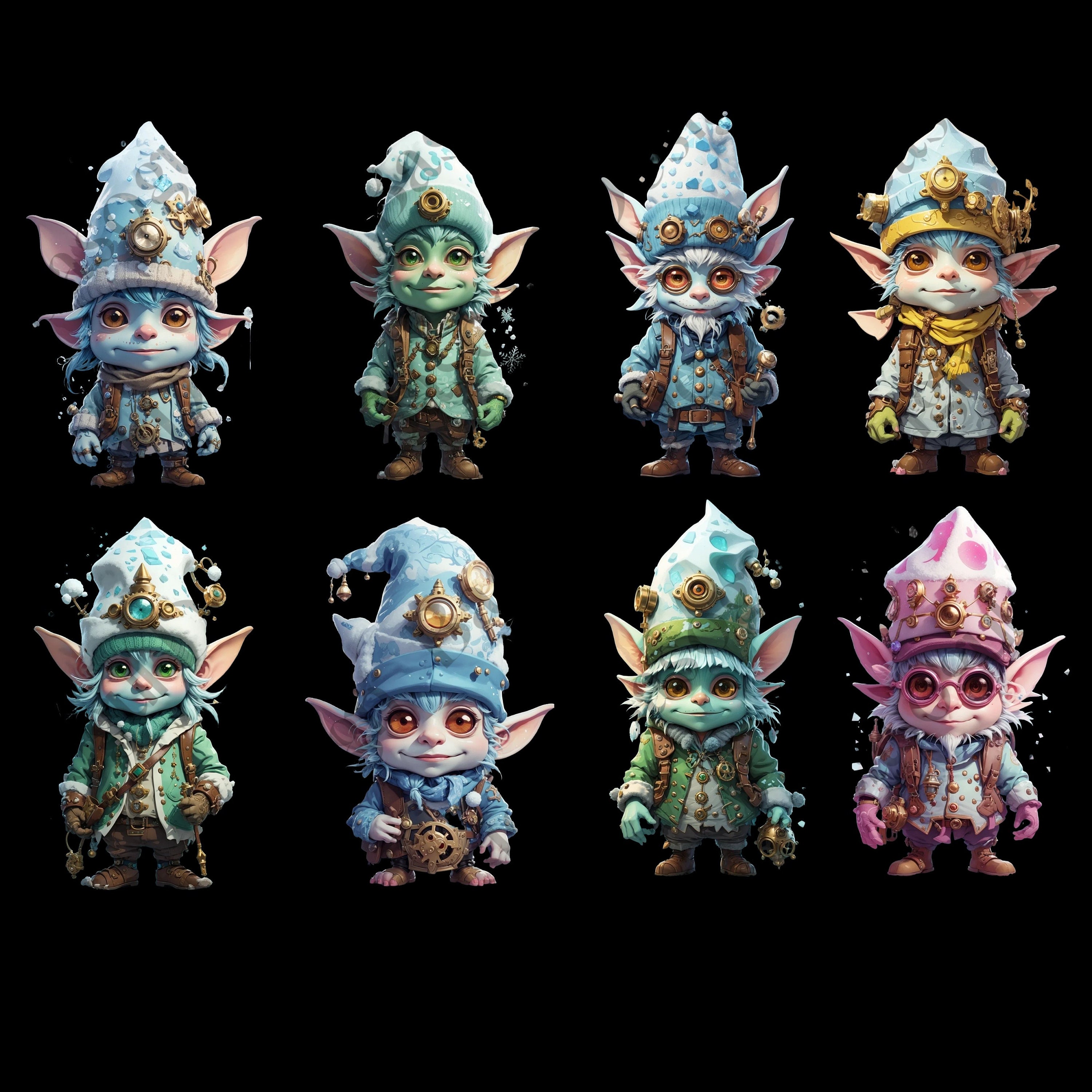 Steampunk Christmas Goblin Clipart Png 3d Chibi Goblin Clipart Cute ...