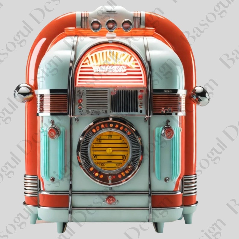 Retro Jukebox Clipart Png 3d Vintage Music Box Clipart Bundle ...