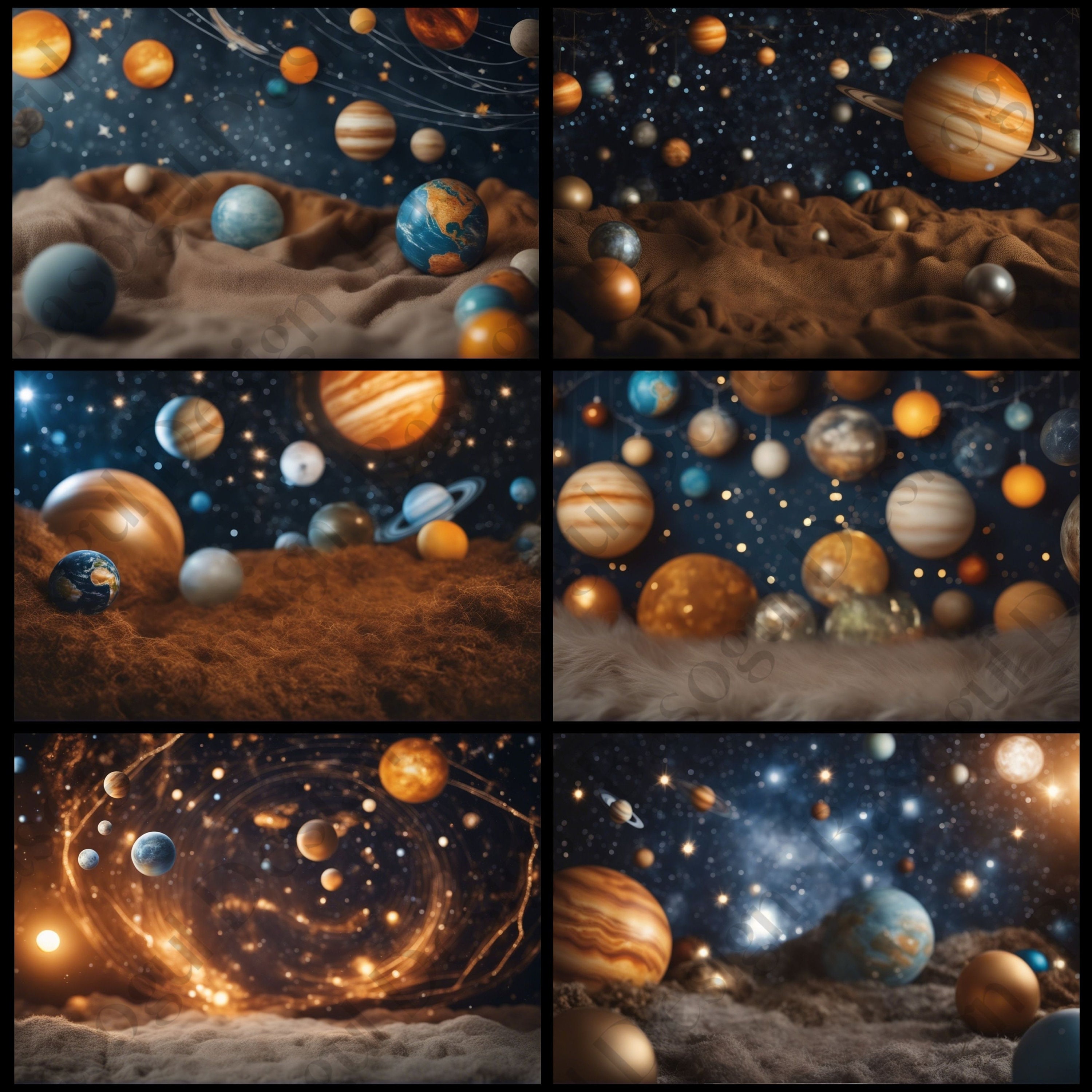 Solar System Baby Digital Backdrop Photography Background Planets Baby ...