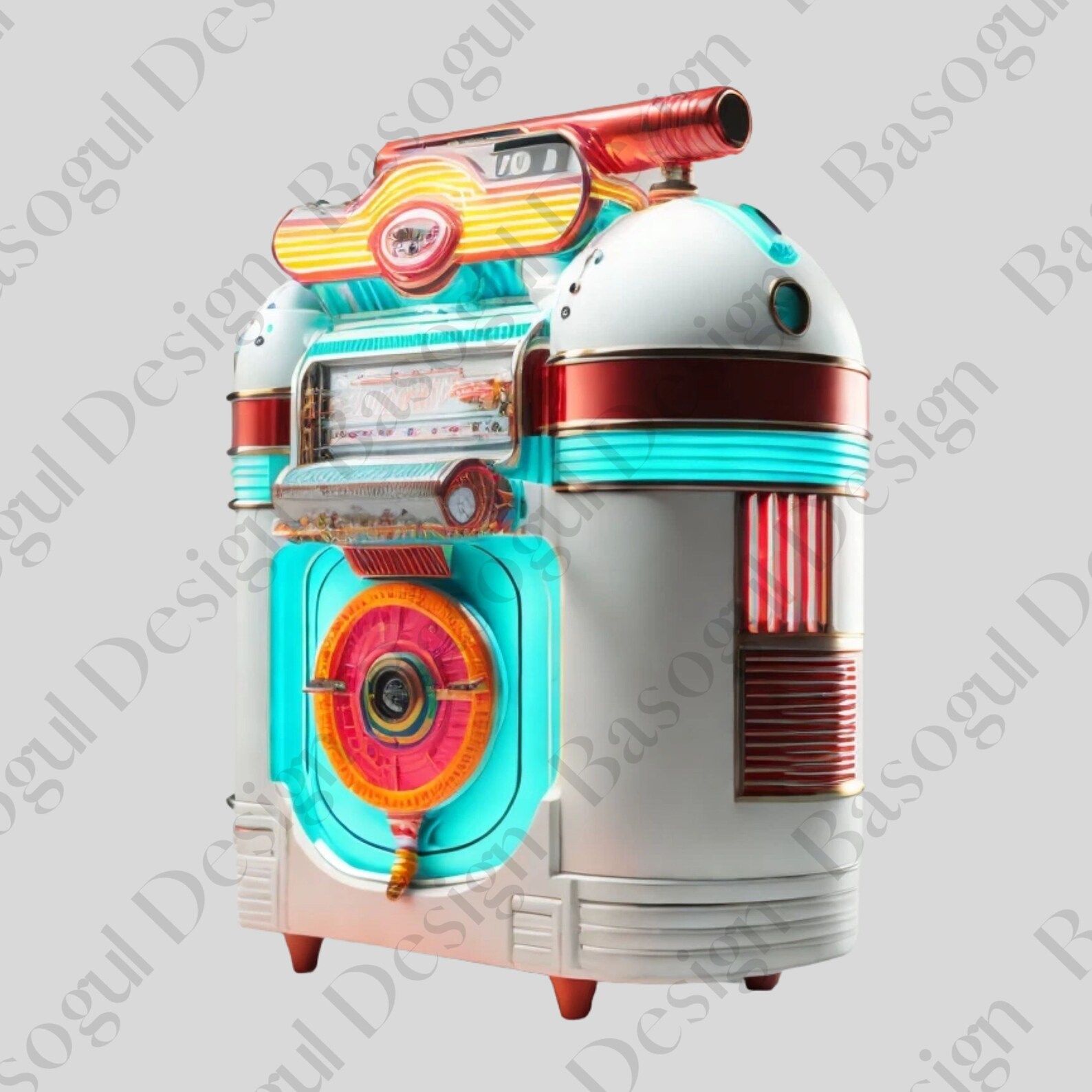 Retro Jukebox Clipart Png 3d Vintage Music Box Clipart Bundle ...