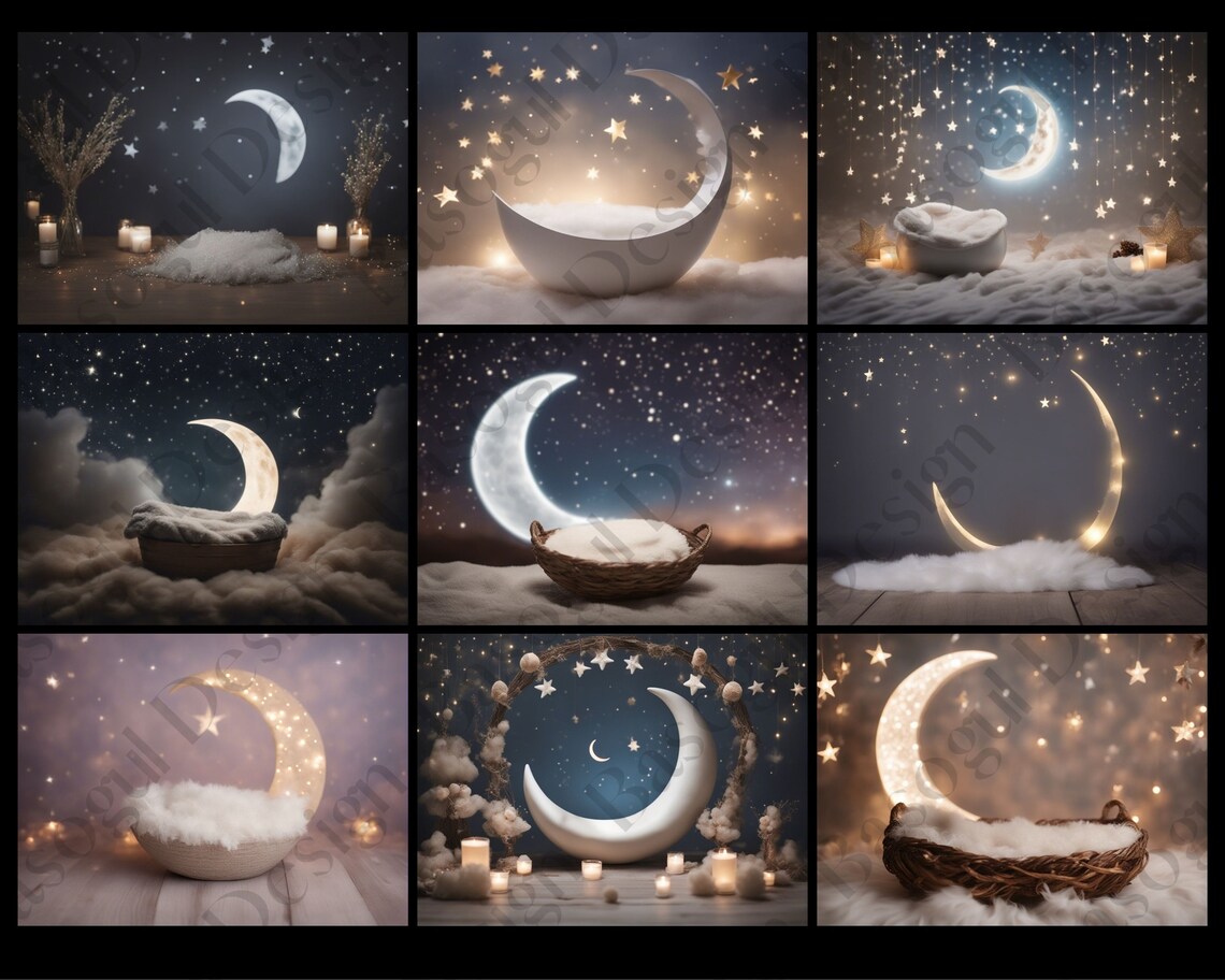 Moon Newborn Digital Backdrop: newborn DIGITAL - Etsy