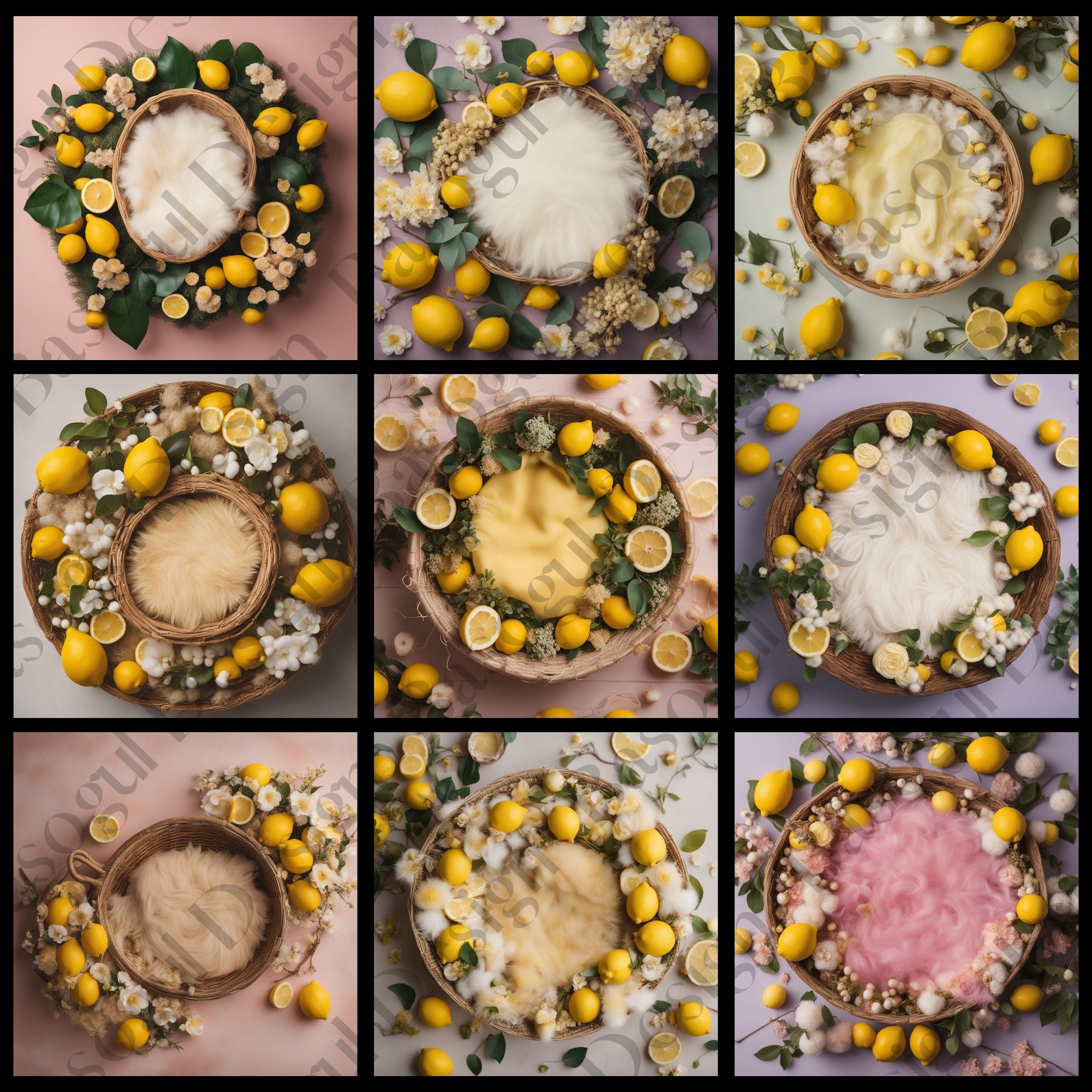 Lemon Newborn Digital Backdrop Photography Background Newborn Baby Boy ...