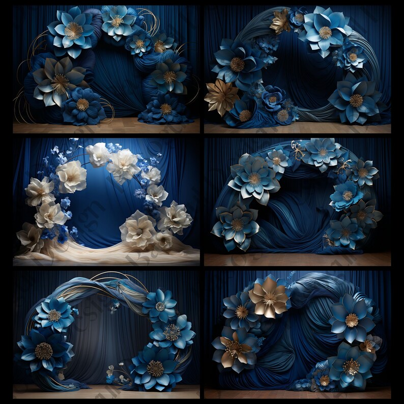 Blue Tan Maternity Digital Backdrop Photography Background Wedding ...