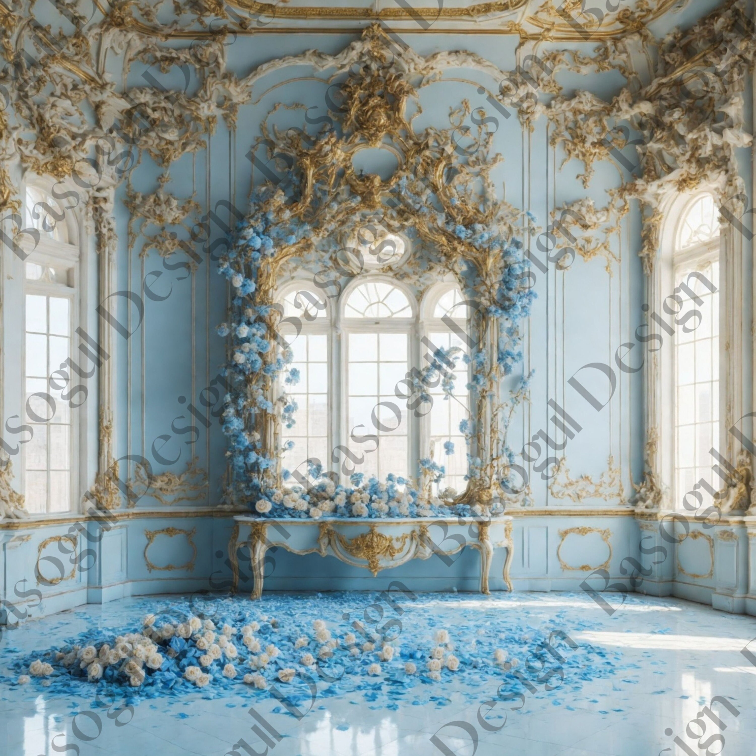 Palace Wedding Digital Backdrop Maternity Royal Palace Floral Marble ...