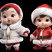 Chibi Baby Santa Clipart Png: baby SANTA Clipart 3d Little Girl Boy ...