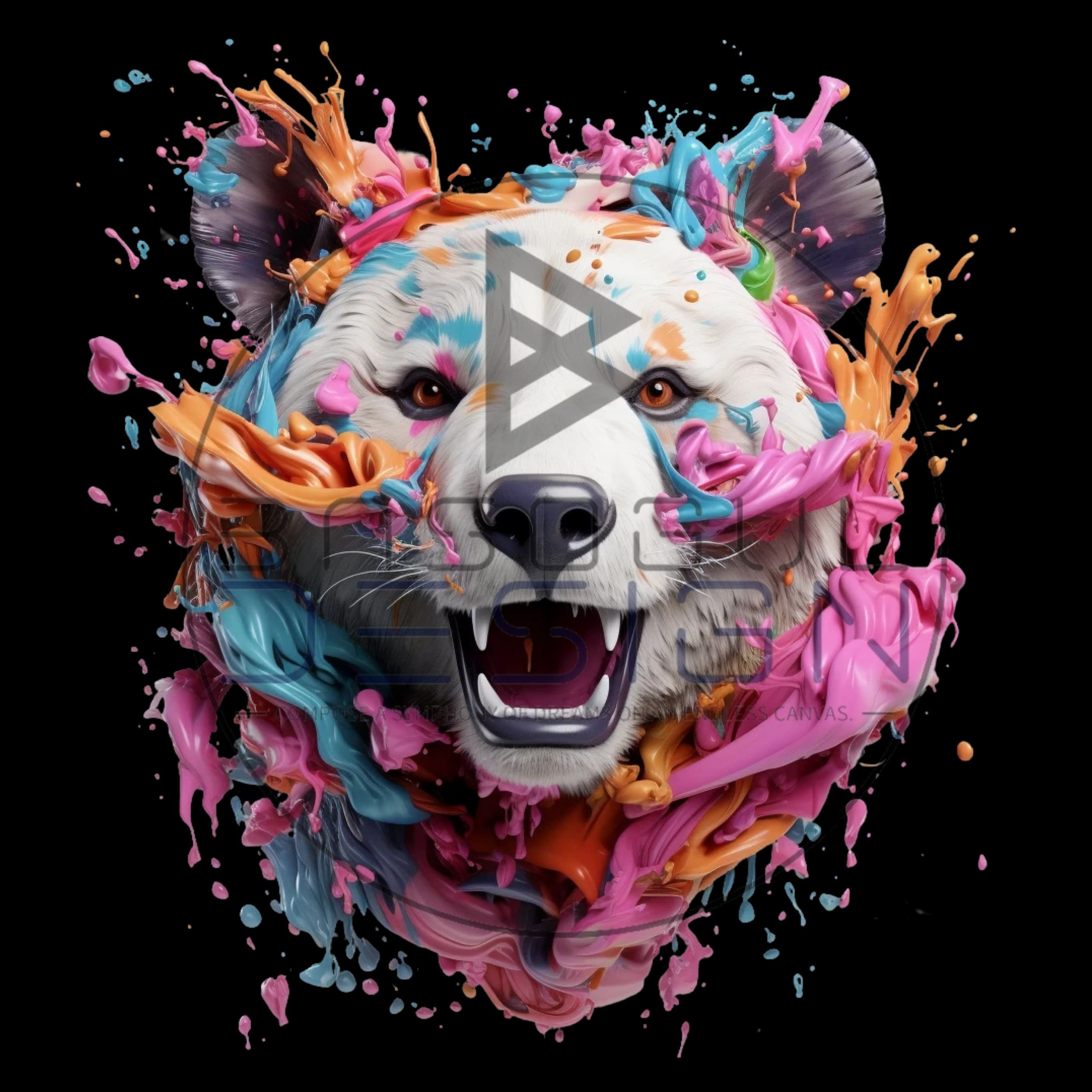 Psychedelic Panda Clipart Png: printable PANDA Clipart Angry Panda ...