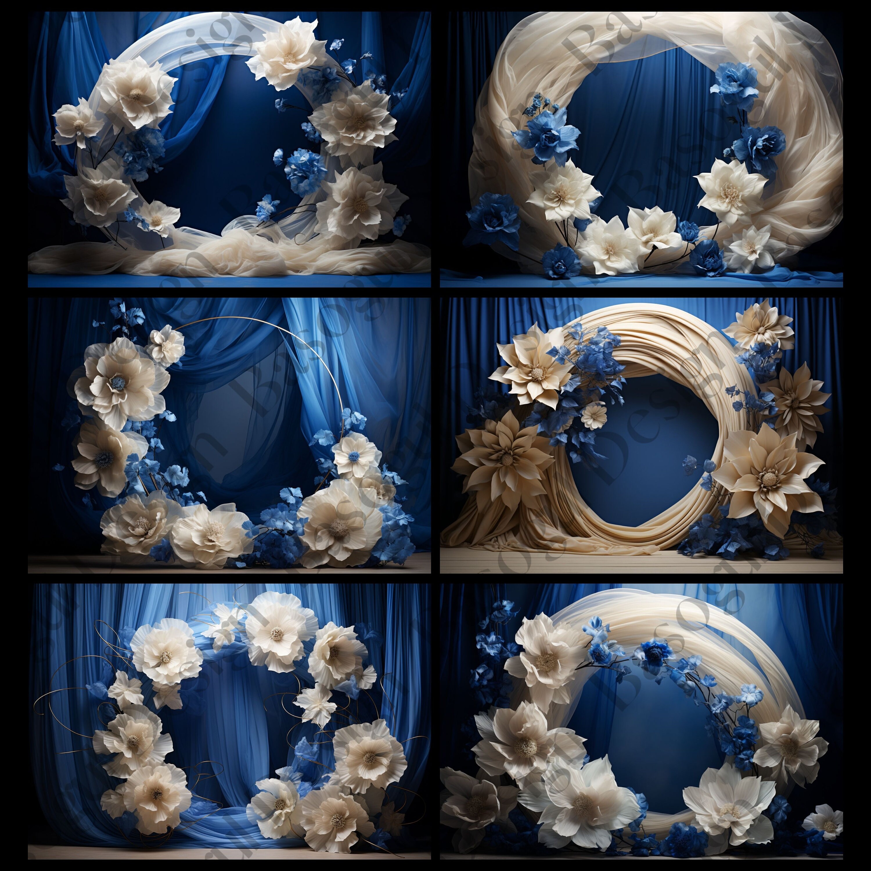 Blue Tan Maternity Digital Backdrop Photography Background Wedding ...